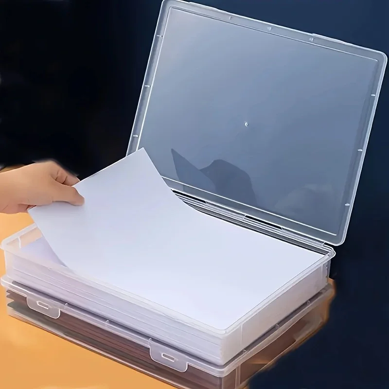 A4 Size Clear Plastic Storage Box with Flip Top Lid - ABS Material ...