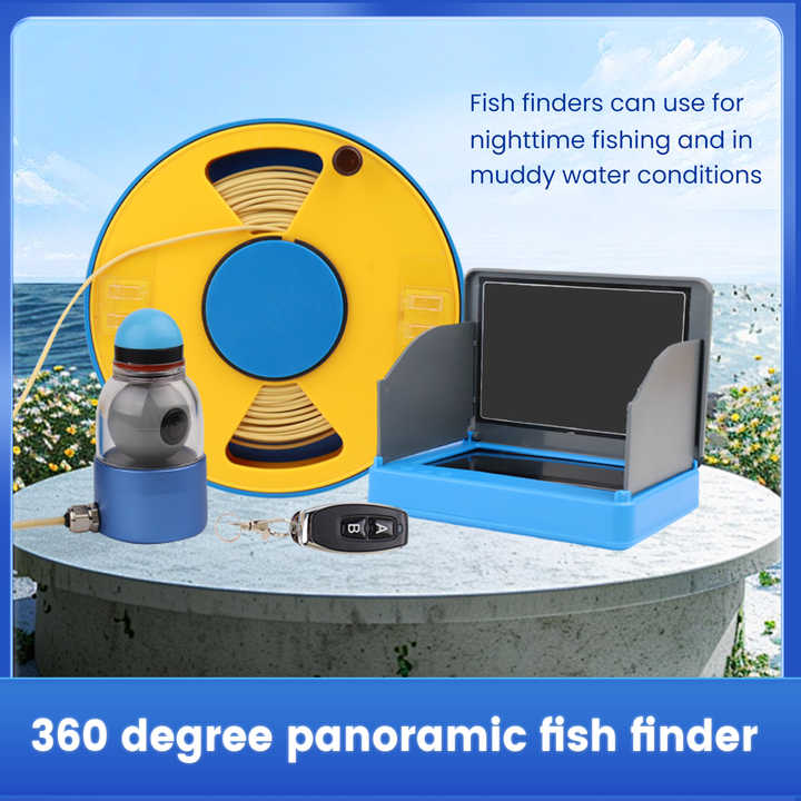 360° Underwater Fishing Camera with 5 Inch Portable Monitor Night ...