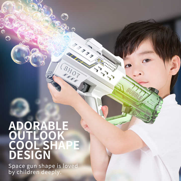Transparent Color Bubble Gun - Fun for Kids & Adults