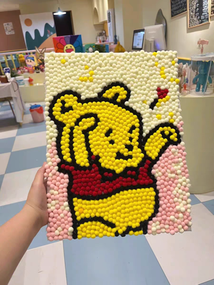 Cartoon Creative DIY Kit for Handmade Hair Ball Painting Kindergarten ...