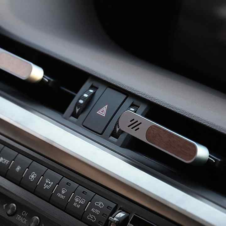 Custom luxury solid metal Aluminum car air freshener diffuser Car wood ...