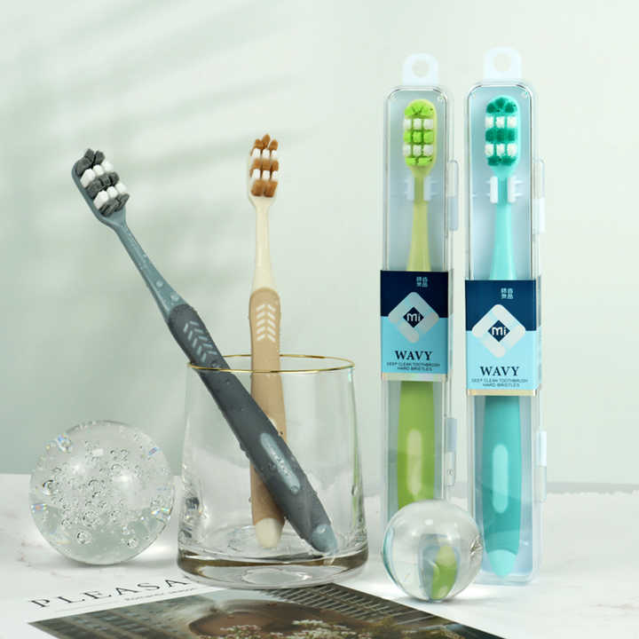 Adults Medium Nylon Bristle Toothbrush with Plastic Box Packaging for ...