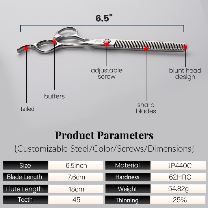 Fenice Professional Pet Grooming Thinning Scissors 25% Thinning Rate V ...