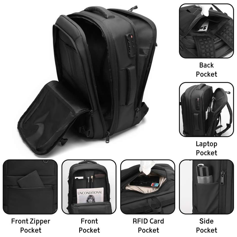 Large Capacity Business Durable Unisex Anti-Theft Compression Backpack ...