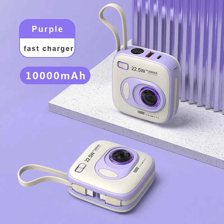 Retro Camera Design Build in Two-Cable Portable PD22.5W Fast Charge ...