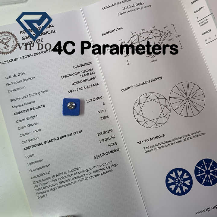 IGI Certified Lab Grown Diamonds - DEF Color, VVS/VS Clarity