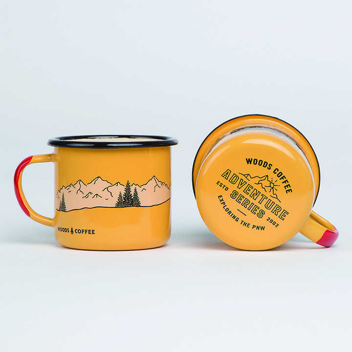 Metal Enamel Steel Mug - Customizable Color & Stainless Steel Rim