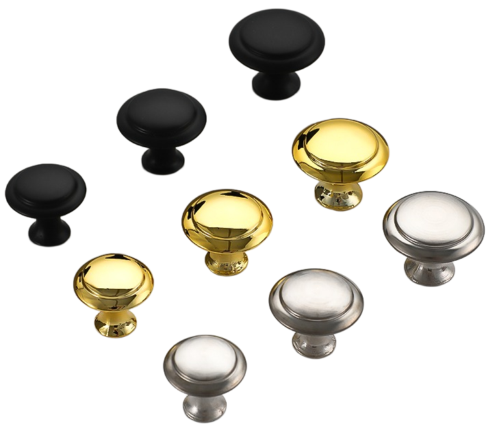Single-Hole Stainless Steel Mushroom Handle - Minimalist Round Cabinet ...