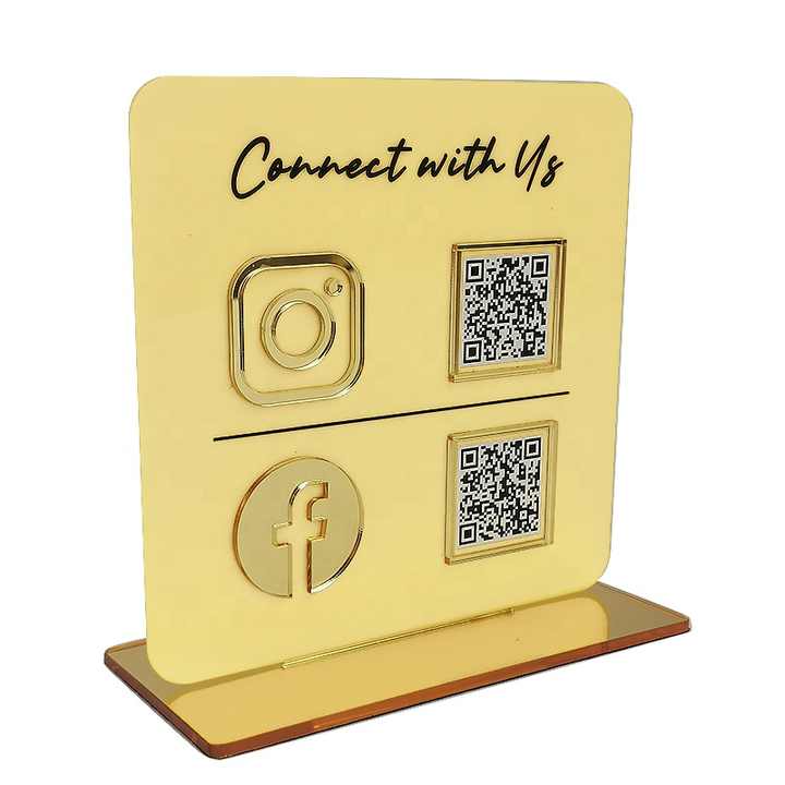 Custom Acrylic QR Code Holder for Payment & Social Media Display ...