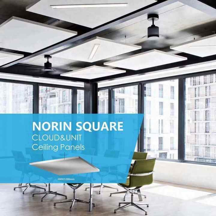 Rectangular 1200x2400mm Acoustic Cloud Suspension Panels Free Hanging ...