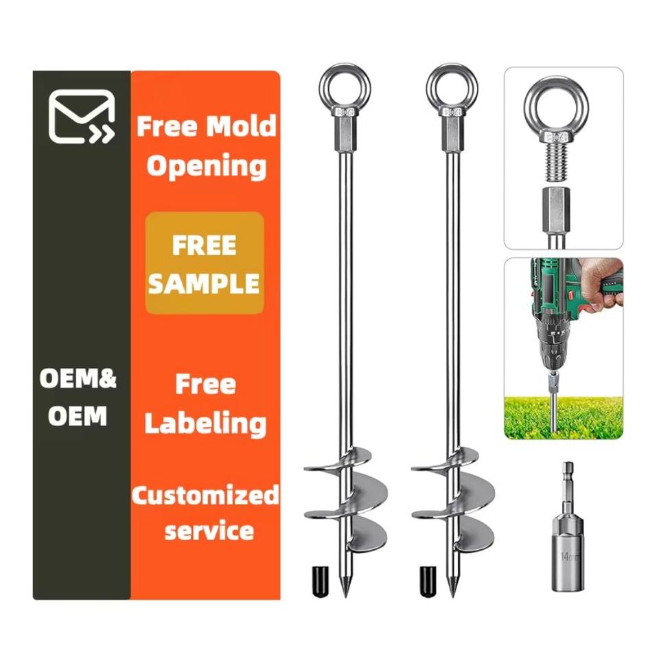 Heavy Duty 18'' Stainless Steel Ground Anchor Screws - 12mm Fully ...