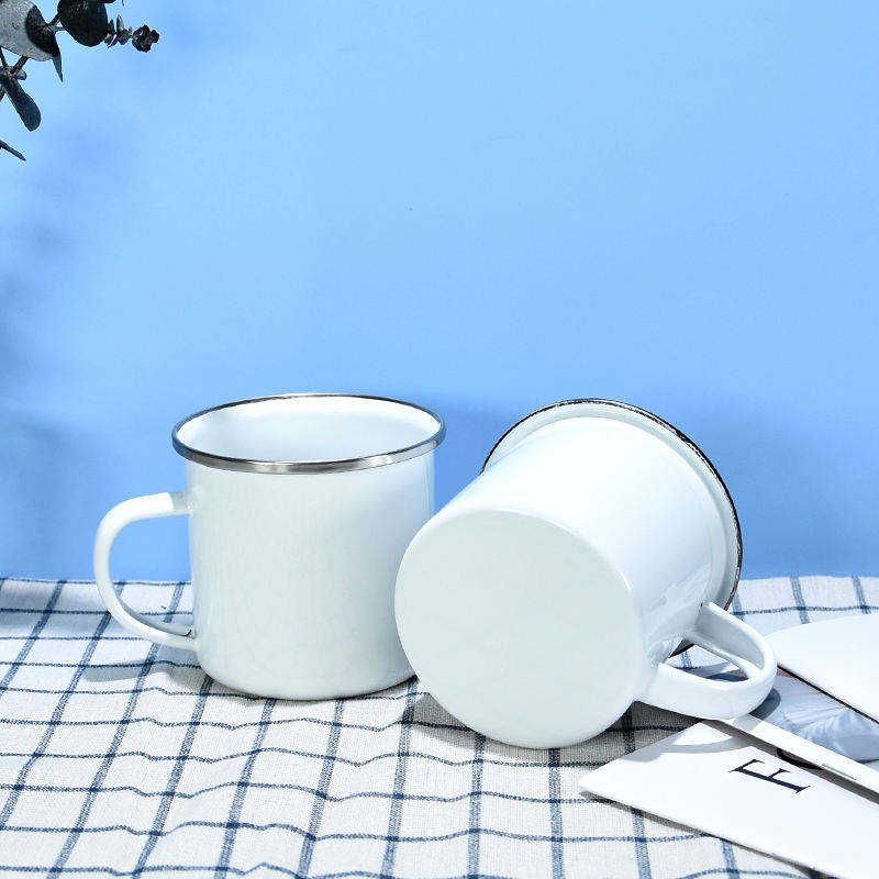 Customized Logo Vintage Enamel Coffee Mug 150ml Camping Outdoor Hot ...