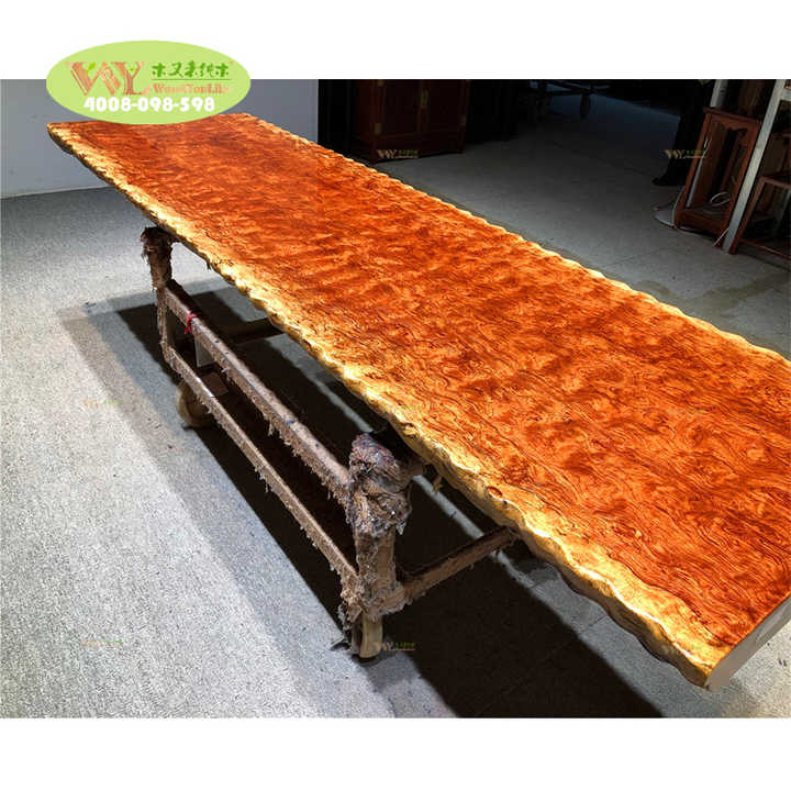 Shop Our Various Model Natural Bubinga Solid Wood Slab Tables