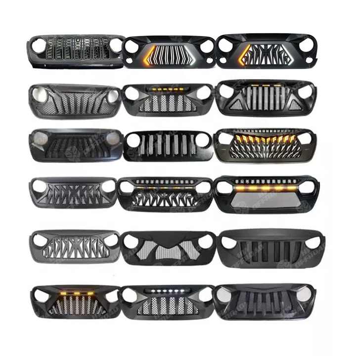 Shark Style Grille for Jeep Wrangler JK JL 2024 - LED 4x4