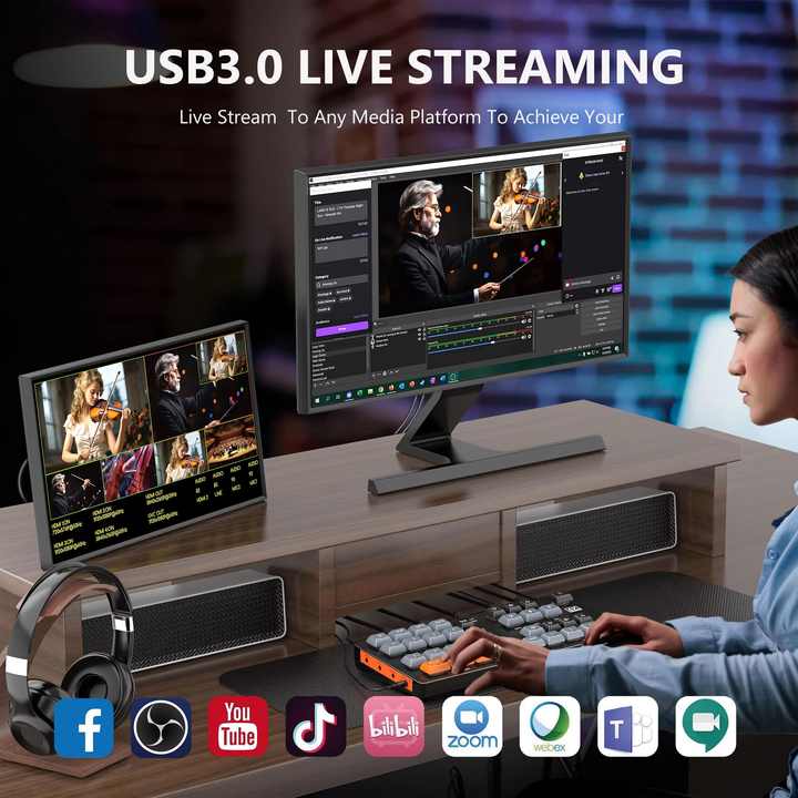 SYONG 4K HDMI Live Streaming Multi Video Switcher Mixer Switcher ...