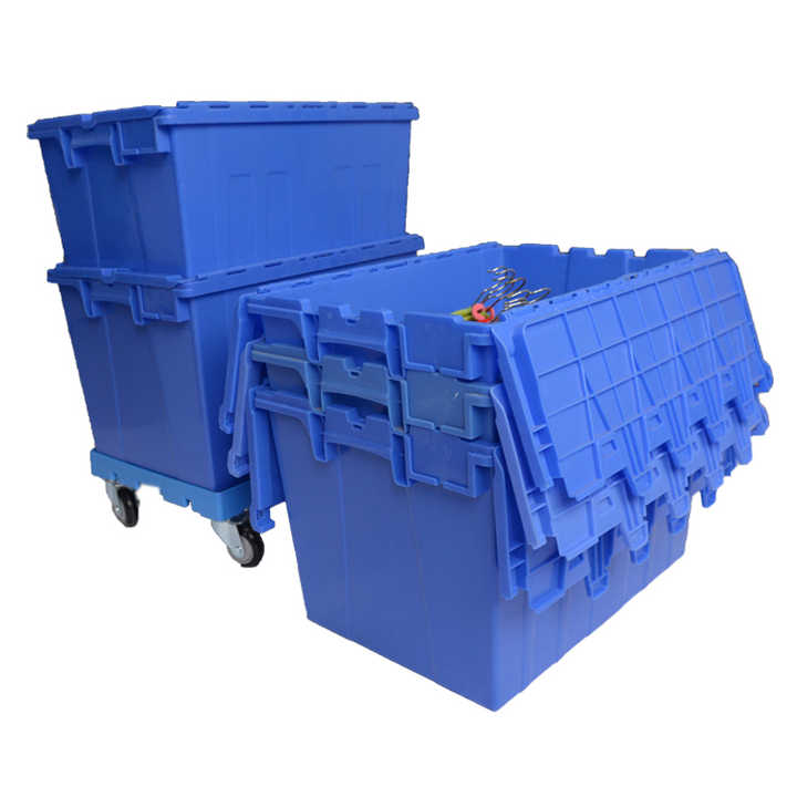 Colored Moving Boxes - Durable Plastic for Easy Relocation