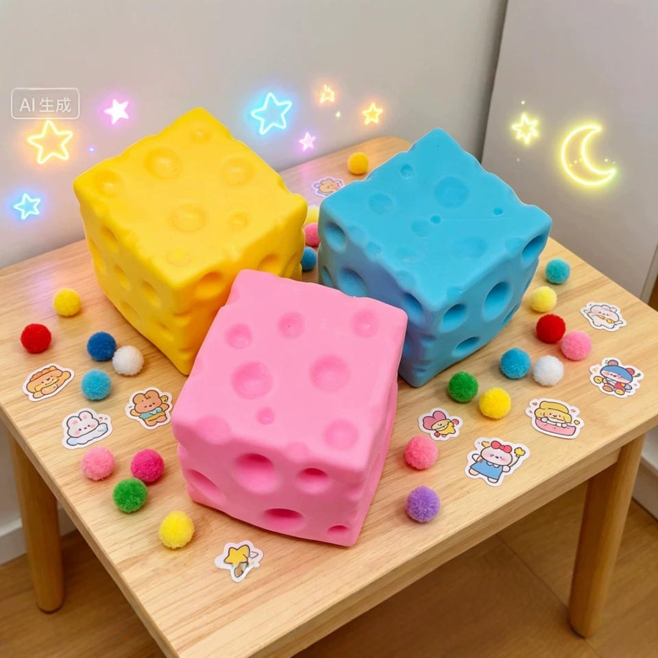 Realistic Simulation Cheese Block Stress Relief Toy Non-Edible Durable ...