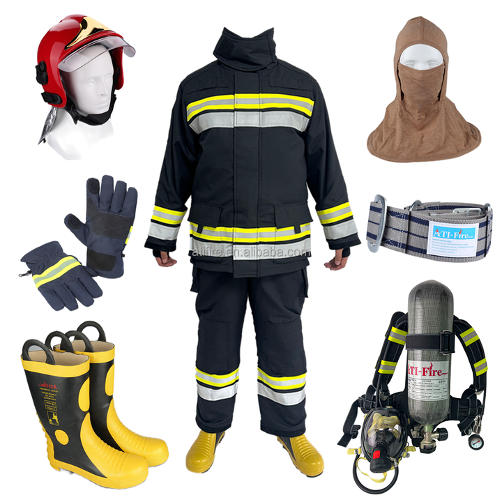 EN469 Firefighter Suits Nomex Aramid Fireman Uniforms Fire Fighting ...