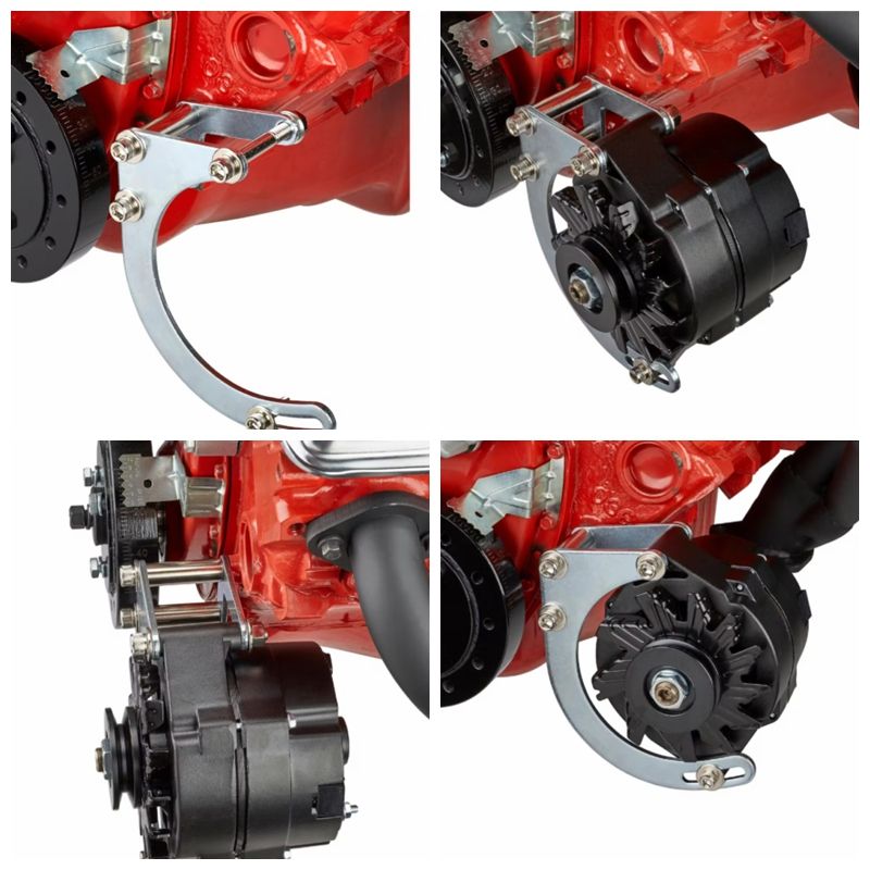 AOSU New Low Mount Alternator Bracket for 55-68 Chevy SBC Engine Short ...