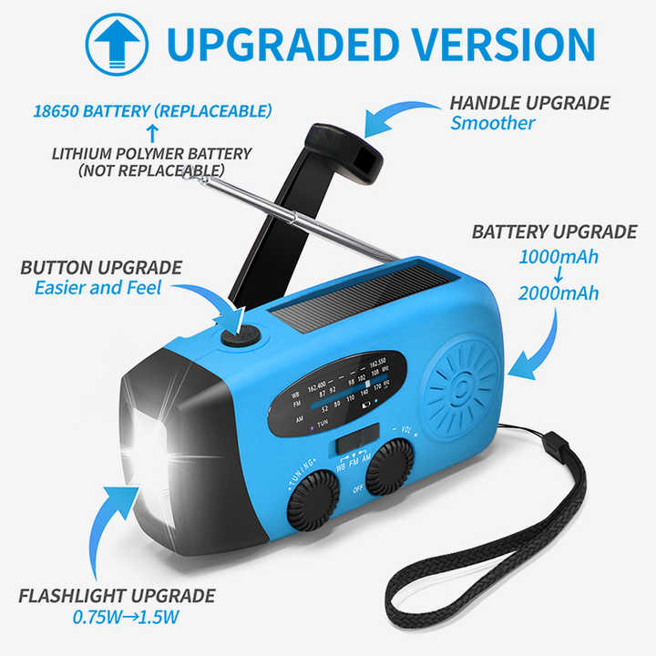 OEM Factory Portable Rechargeable Emergency Solar Hand Crank