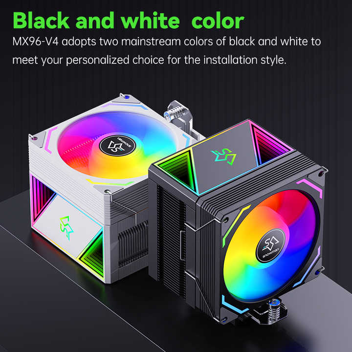 SNOWMAN ARGB 120mm CPU Cooler Heat Pipe Hydraulic Bearing PWM Fan Intel ...