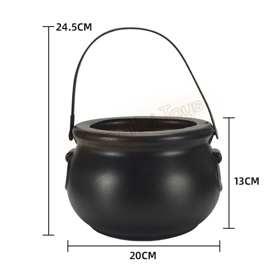 Halloween Black Plastic Dutch Kettle Cauldron for Hall Decor Cosplay ...