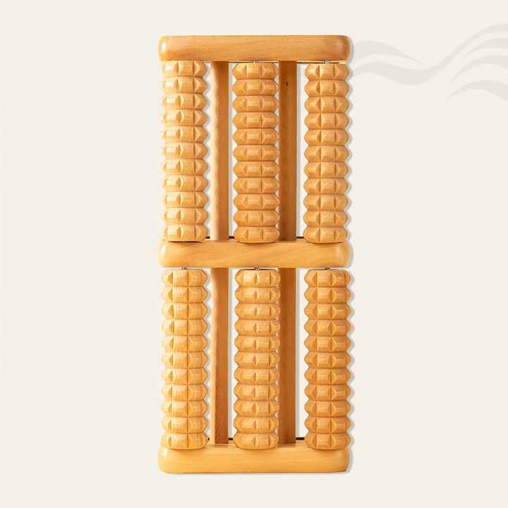 Gloway LOGO Plantar Fasciitis Relief 3 Rows Foot Massage Roller Wooden ...