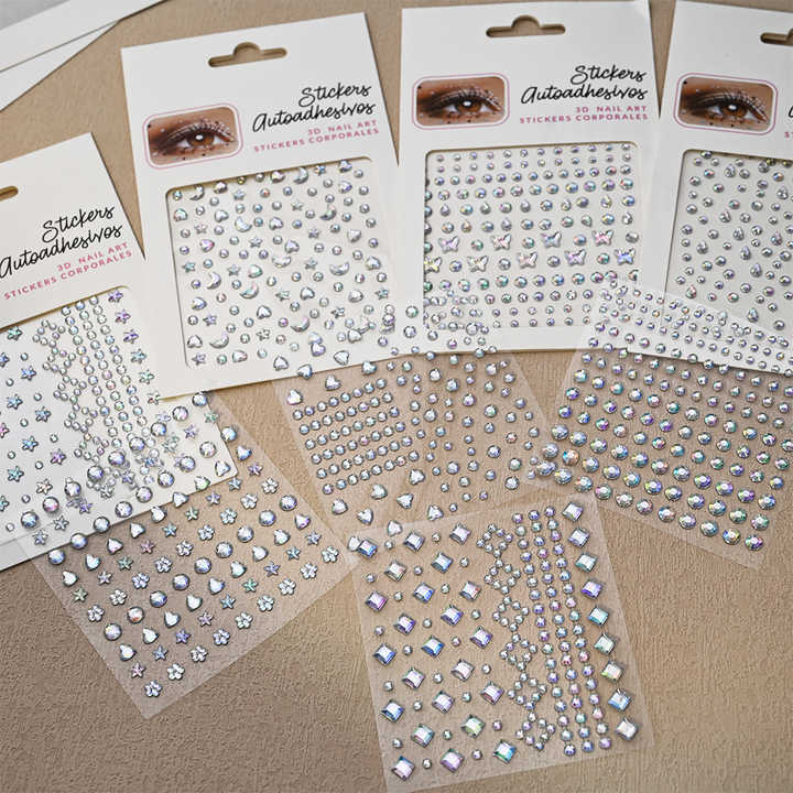 1 Sheet Eye Body Face Gem Jewels Rhinestone Stickers Self Adhesive ...
