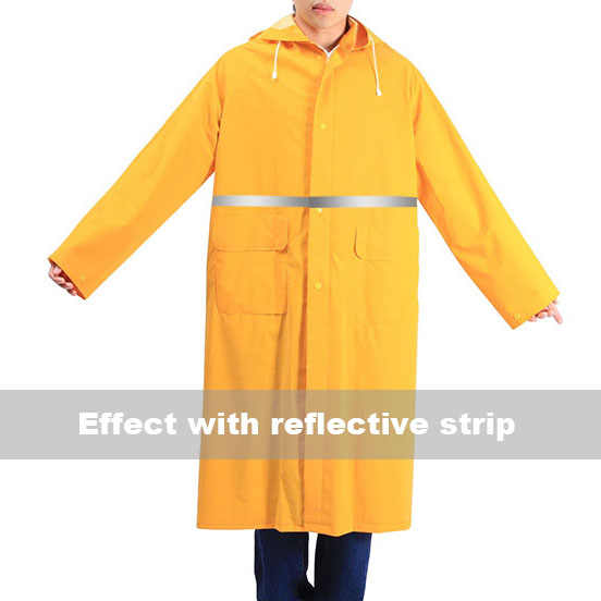 Durable PVC Polyester Adult Raincoat Custom Logo Yellow Uniform Outdoor ...