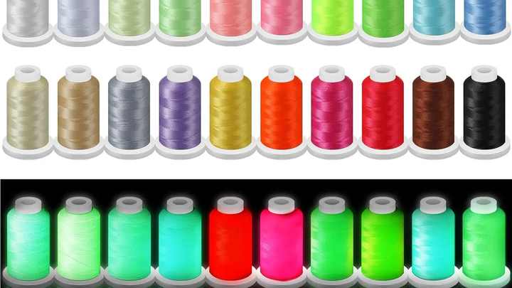 Spool Glow Fluorescent Sewing Yarn Luminous Embroidery Thread Glow in ...