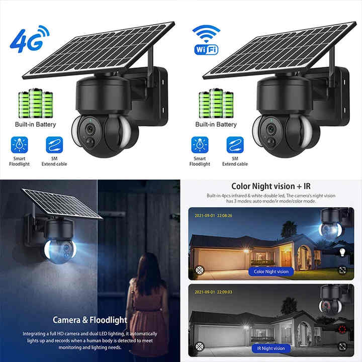 4MP 4G Wifi PTZ Dome Camera 360 Full Color 3MP Outdoor IP Wireless ...