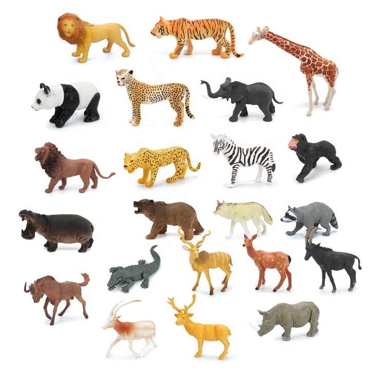 Wild Plastic PVC Animals Figure Mini Jungle Toys for Kids