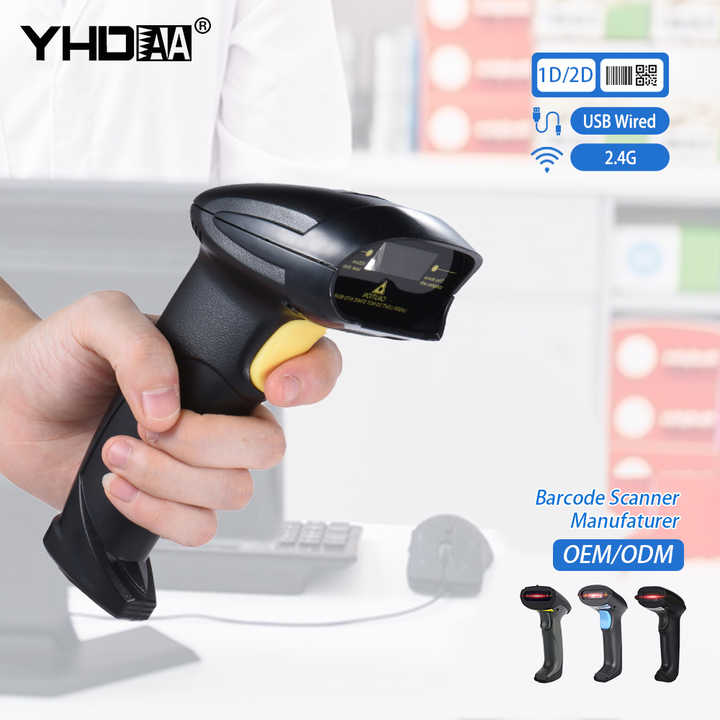 YHDAA 2D Wireless USB Barcode Reader Handheld QR Bar Code Scanner for ...