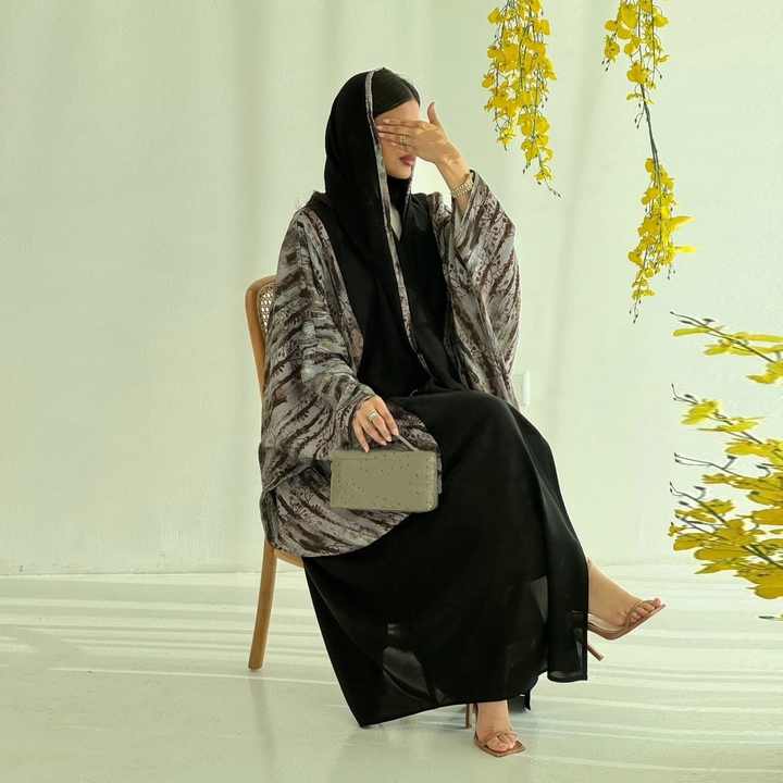 Muslim Women Arabic Dubai Abaya Luxury Fold Patchwork Kimono Cardigan ...