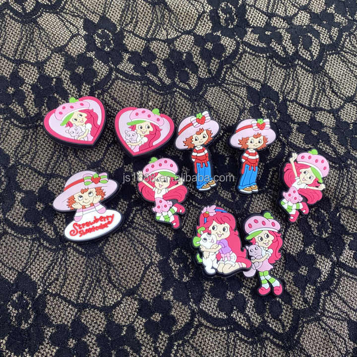 New Cartoon Character Strawberry Shortcake Cake Girls Charms Shaped PVC ...