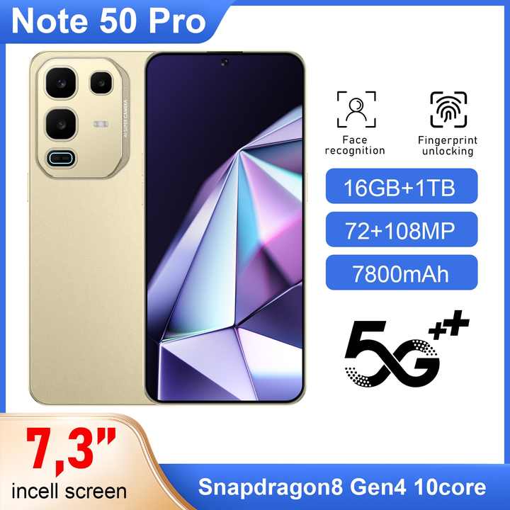 High Quality Note 50 Pro 5G Smartphone with 108MP Camera