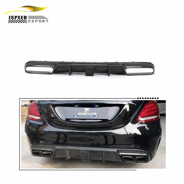 Carbon Fiber Rear Diffuser for Mercedes-Benz W205 C-Class Sedan 2015 ...