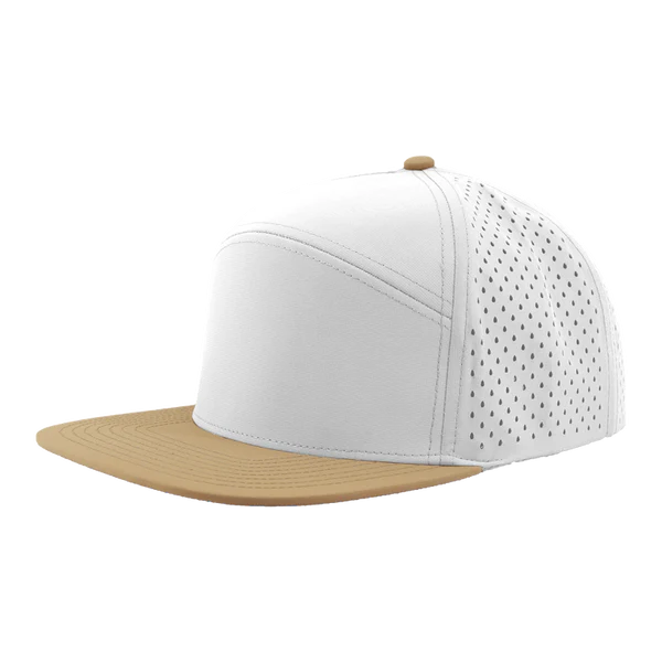 Factory Custom Logo 7 Panel Flat Brim Two Tone Waterproof Hat Blank ...