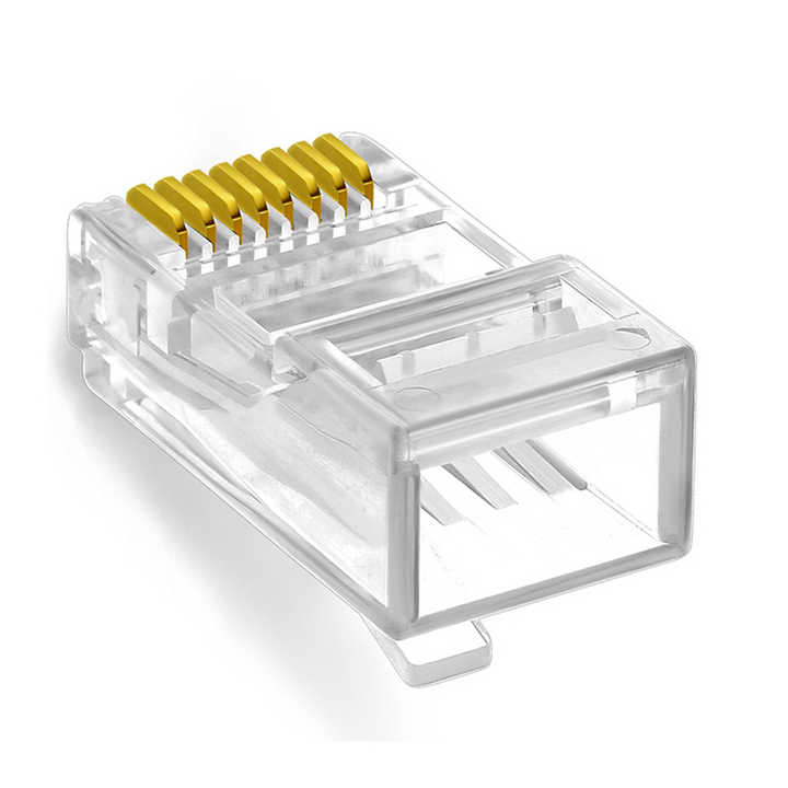 Ethernet RJ45 Connectors Male Cat 6 Network Modular 8P8C Pass Through Cat6 Cat5e RJ45 Plug ...