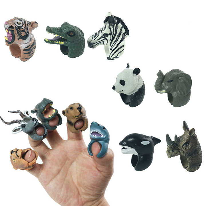 Wholesale 12pcs Zoo Theme Park Toy Animal Plastic Finger Ring for Kids ...