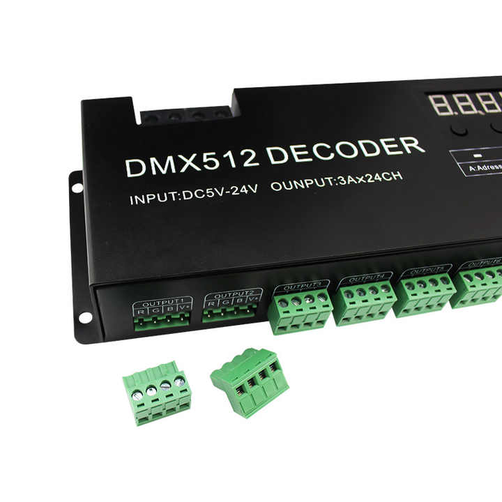 COXO DMX512 Decimal 24CH Decoder for Pixel LED Strip Lighting