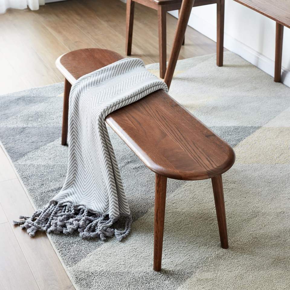 Solid Wood Corner Breakfast Nook Bench Oak Wood Dining Bench with ...