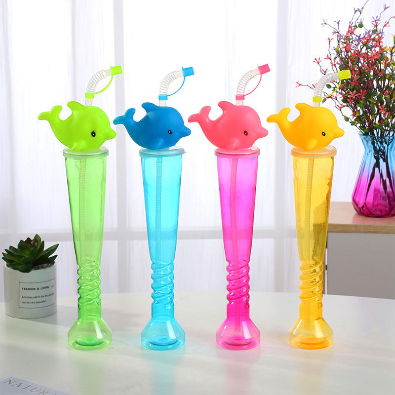 Luminous Plastic Cup Juice Drink Milk Tea Coffee Cold Drink Straw ...