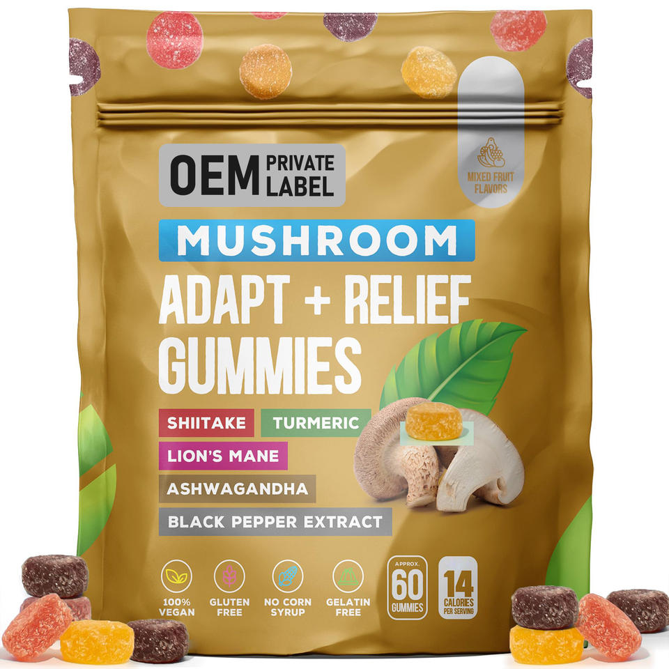 Oem Reishi Cordyceps Turkey Tail Maitake Shitake Mushroom Gummy Candy ...