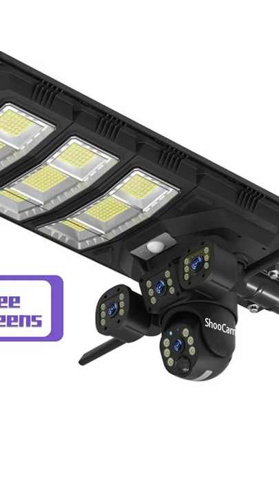 6k Outdoor IP66 Lamp 300w Solar Street Light Camera PTZ 360 4g Slot ...