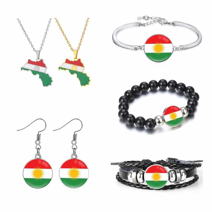 Kurdistan Kurds Flag Map Jewelry Set - 80 Models Customama
