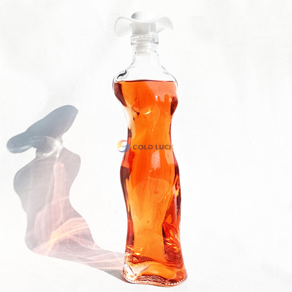 550ml Female Body Glass Bottle for Alcoholic Beverages Vodka Brandy ...