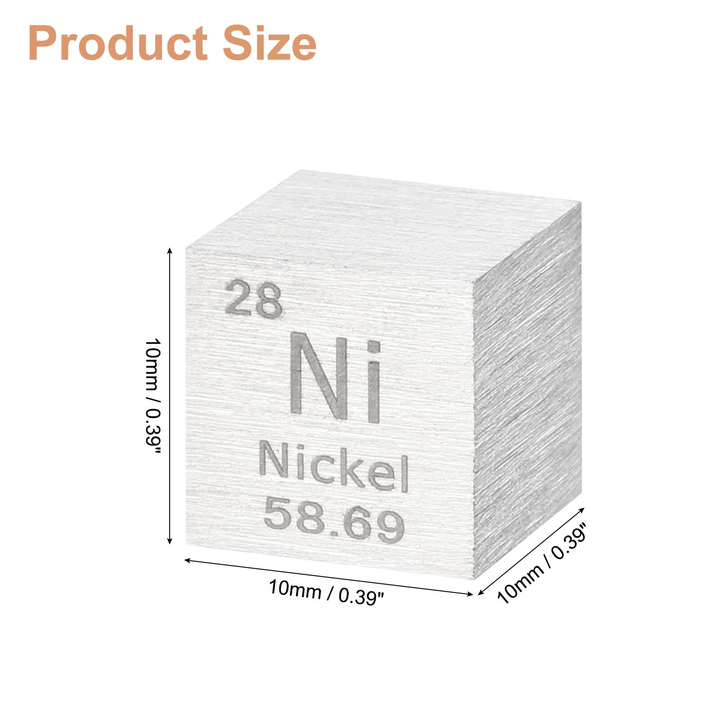Nickel Cube, 10mm*25.4mm Ni Density Cube High Density Element Cube Unique Metal Cube Periodic ...