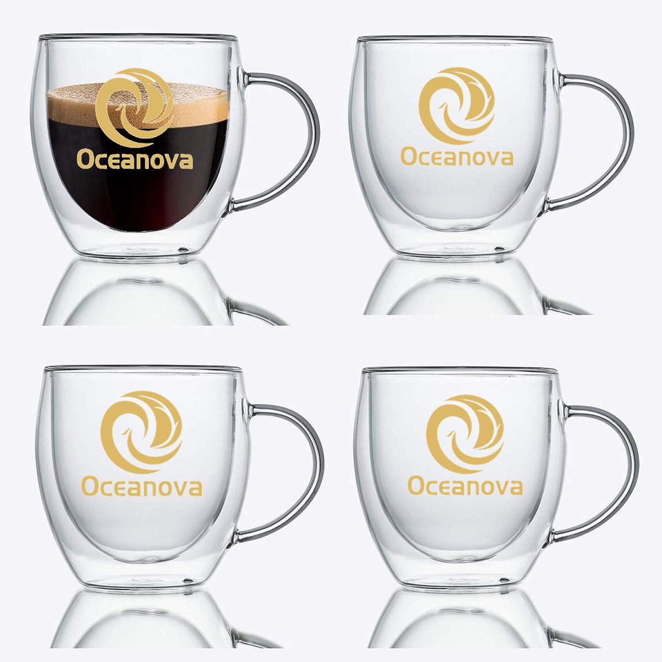 Custom Logo Borosilicate Coffee Cup Heat Cold Resistant Insulated ...