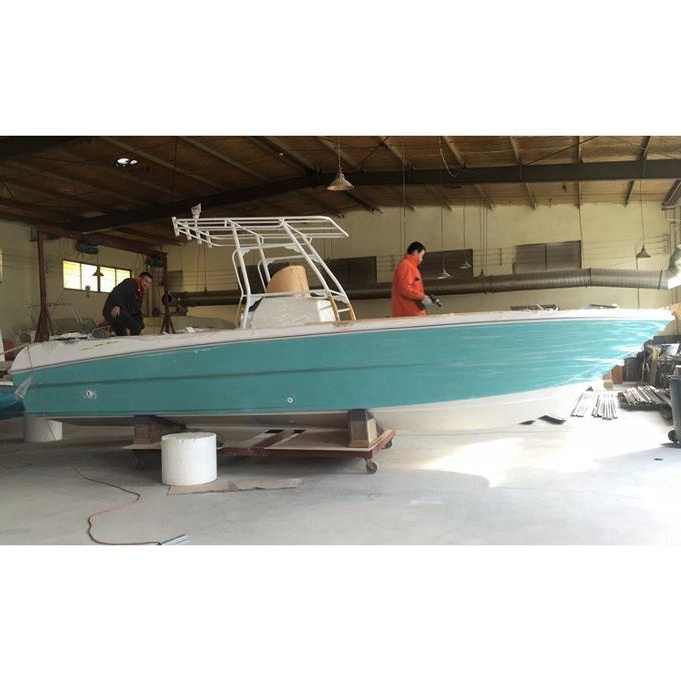 28ft Center Console - High Quality Ice Blue Fiberglass Boat